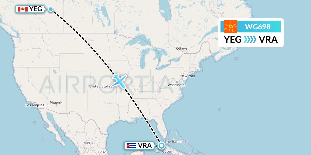 WG698 Flight Status Sunwing Airlines: Edmonton to Varadero (SWG698)