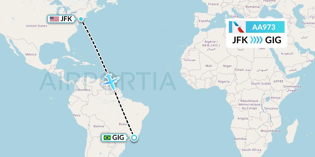 AA973 Flight Status American Airlines: New York to Rio de Janeiro (AAL973)
