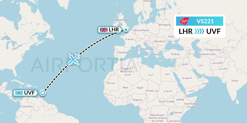 VS221 Flight Status Virgin Atlantic Airways: London to Vieux Fort (VIR221)