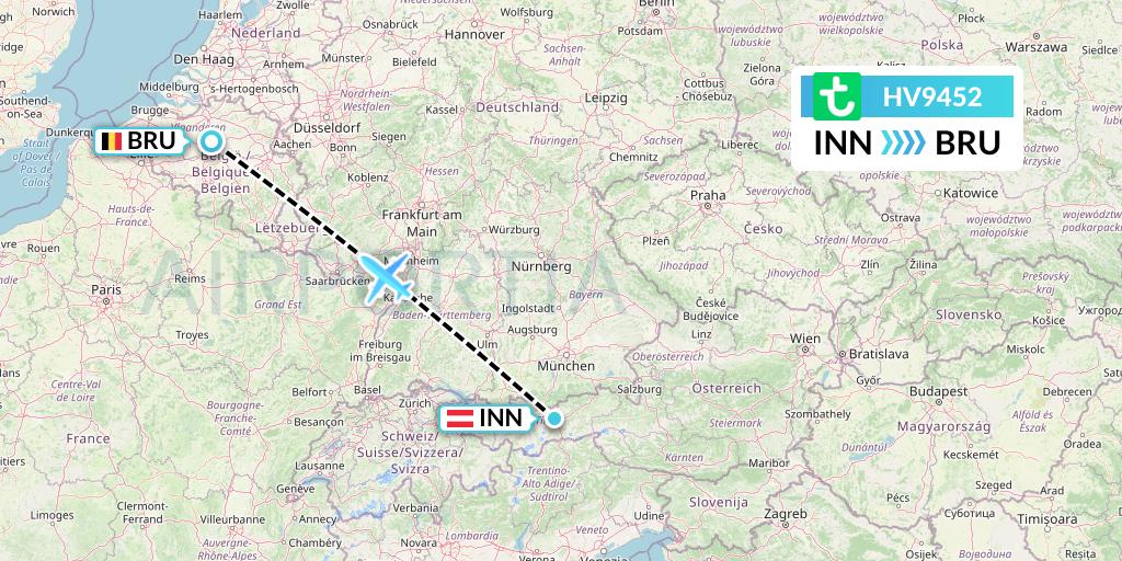 HV9452 Flight Status Transavia: Innsbruck to Brussels (TRA9452)