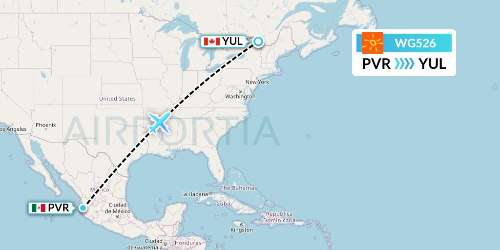 WG526 Flight Status Sunwing Airlines: Puerto Vallarta to Montreal (SWG526)