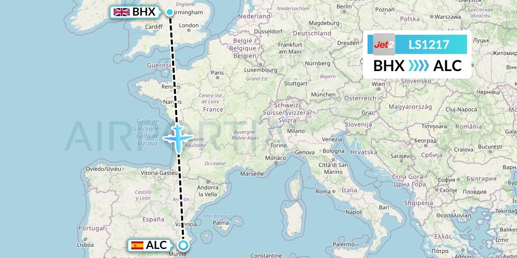 LS1217 Flight Status Jet2: Birmingham to Alicante (EXS1217)