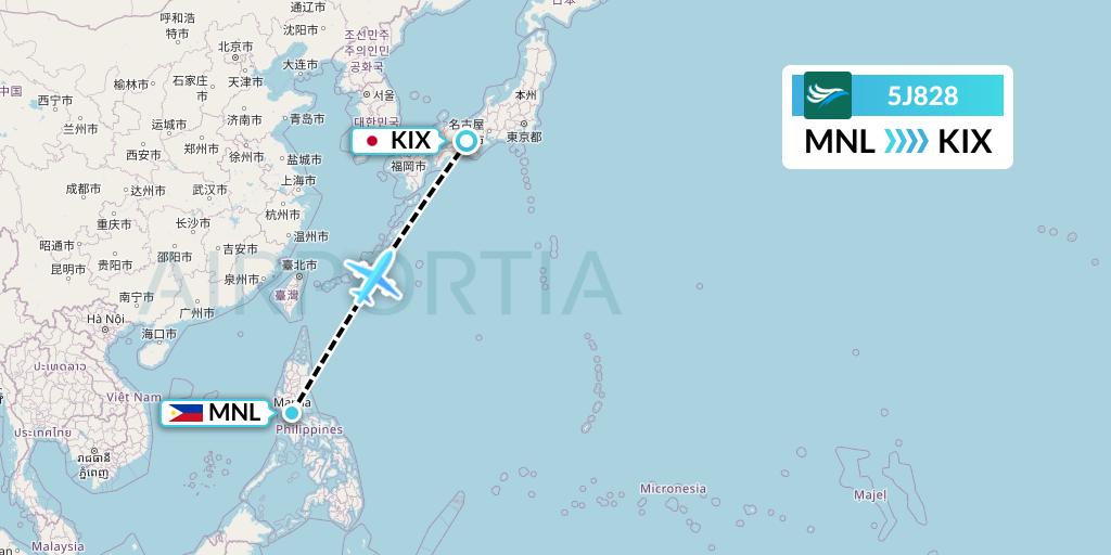 5J828 Flight Status CEBU Pacific Air: Manila to Osaka (CEB828)