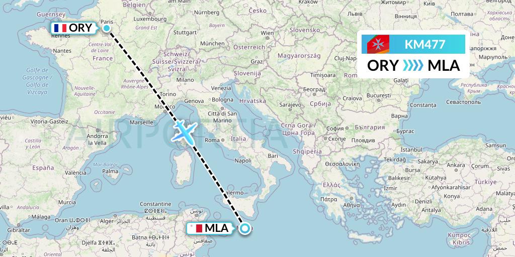 KM477 Flight Status Air Malta: Paris to Malta (AMC477)