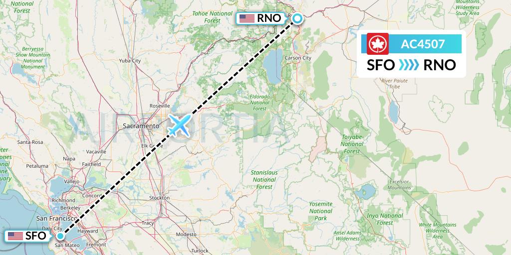 AC4507 Flight Status Air Canada: San Francisco to Reno (ACA4507)