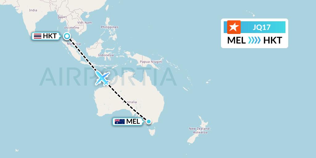JQ17 Flight Status Jetstar Airways: Melbourne to Phuket (JST17)