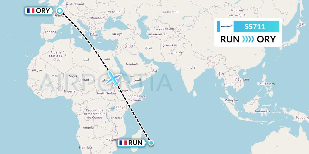 SS711 Flight Status Corsair: Saint-Denis to Paris (CRL711)