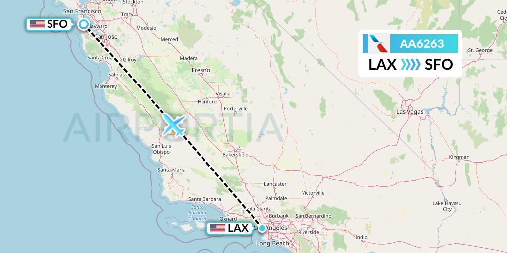 AA6263 Flight Status American Airlines: Los Angeles to San Francisco ...