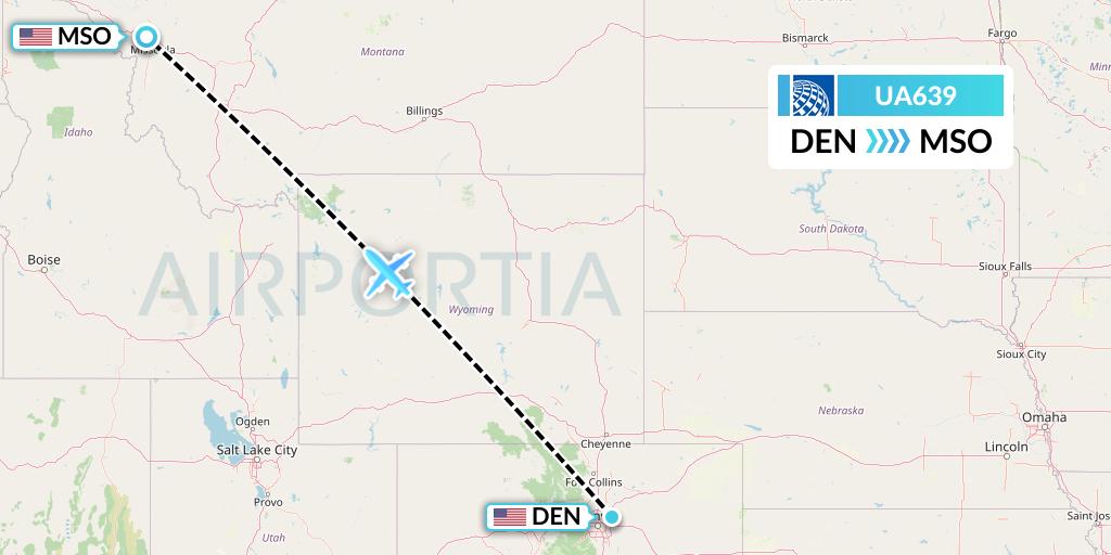 UA639 Flight Status United Airlines: Denver to Missoula (UAL639)