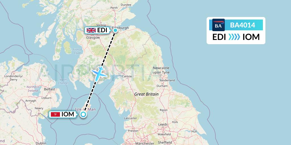 BA4014 Flight Status British Airways: Edinburgh to Isle of Man (BAW4014)