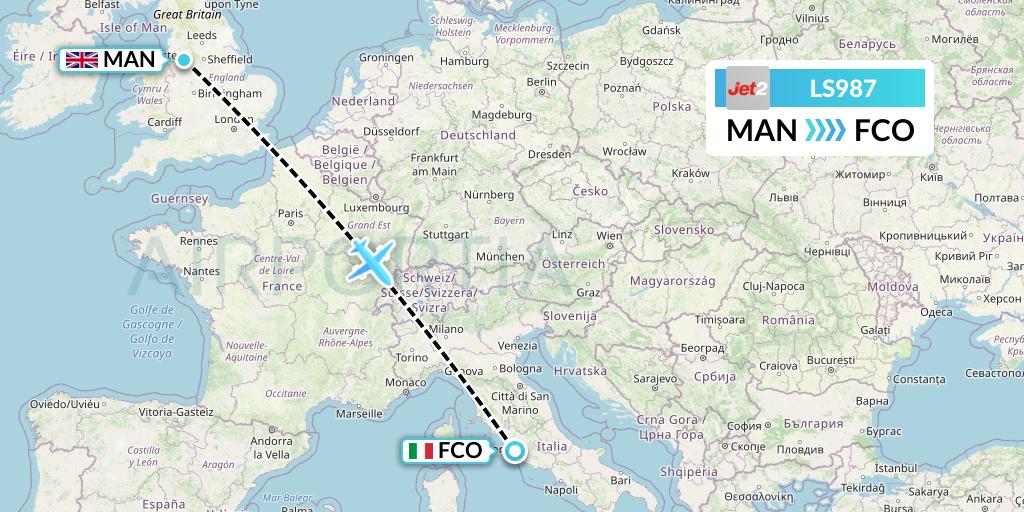 LS987 Flight Status Jet2: Manchester to Rome (EXS987)