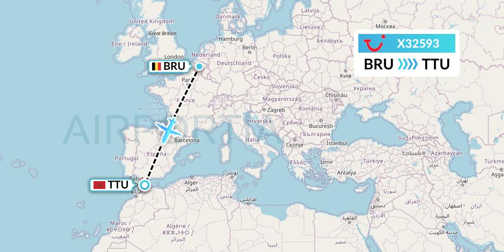 X32593 Flight Status TUI fly Germany: Brussels to Tetuan (TUI2593)