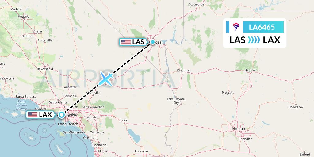LA6465 Flight Status LAN Airlines: Las Vegas to Los Angeles (LAN6465)