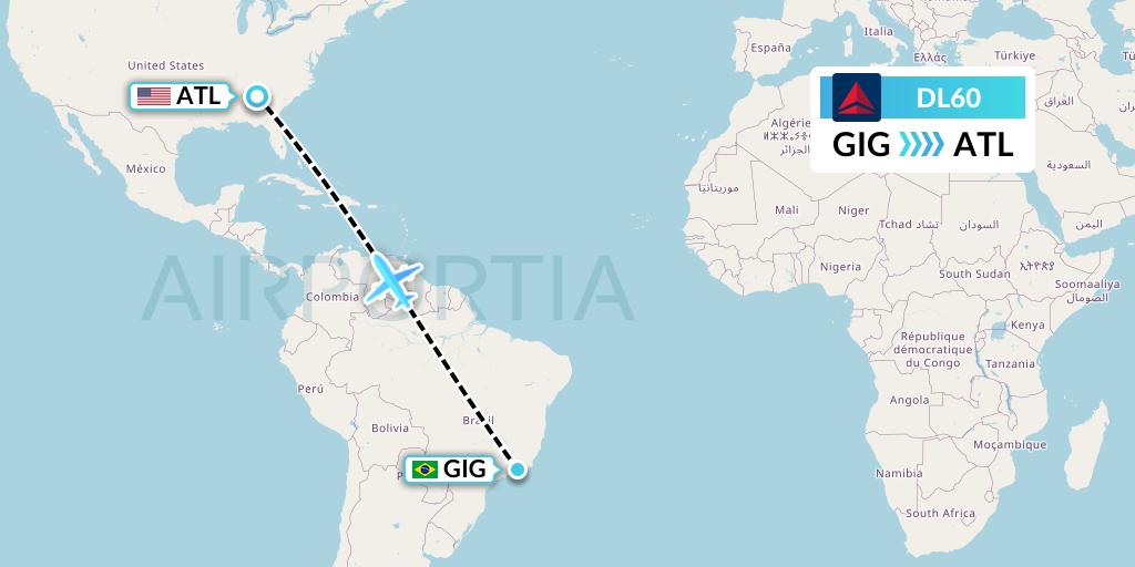 DL60 Flight Status Delta Air Lines: Rio de Janeiro to Atlanta (DAL60)
