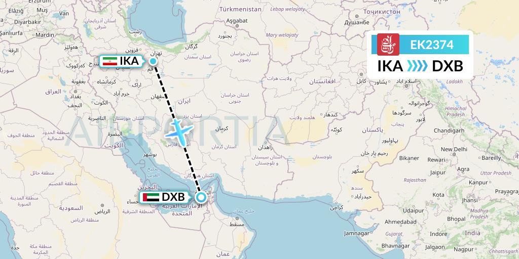 EK2374 Flight Status Emirates: Tehran to Dubai (UAE2374)