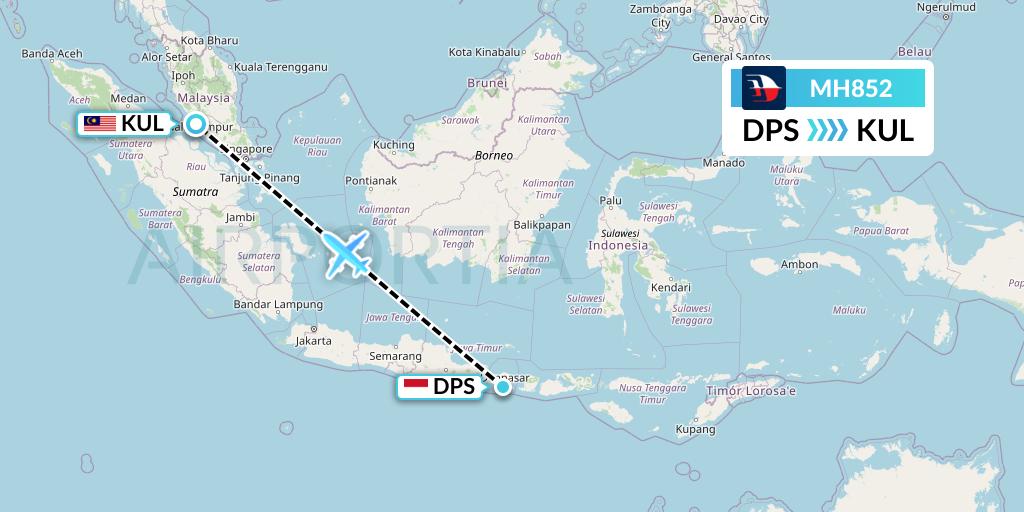 MH852 Flight Status Malaysia Airlines: Denpasar to Kuala Lumpur (MAS852)
