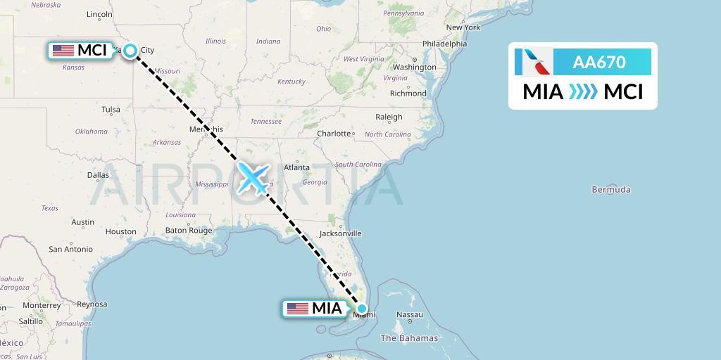 AA670 Flight Status American Airlines: Miami to Kansas City (AAL670)