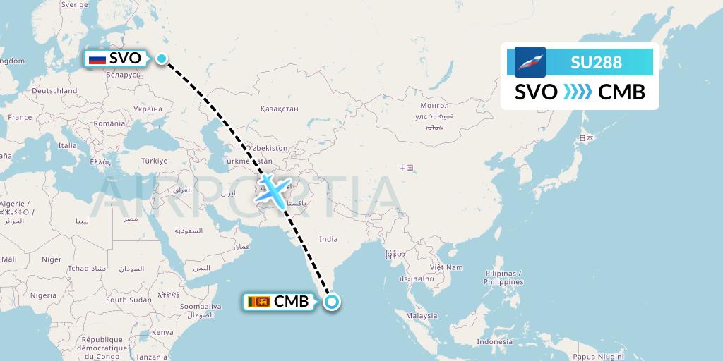 SU288 Flight Status Aeroflot: Moscow to Colombo (AFL288)