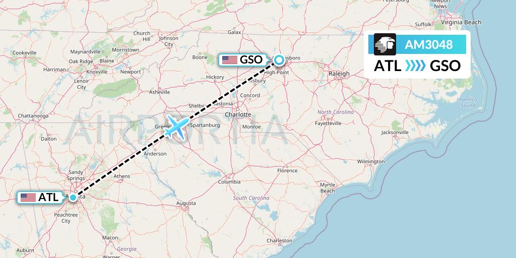 AM3048 Flight Status Aeromexico: Atlanta to Greensboro (AMX3048)