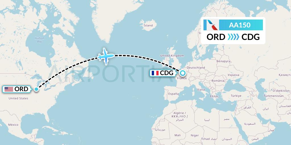 AA150 Flight Status American Airlines: Chicago to Paris (AAL150)
