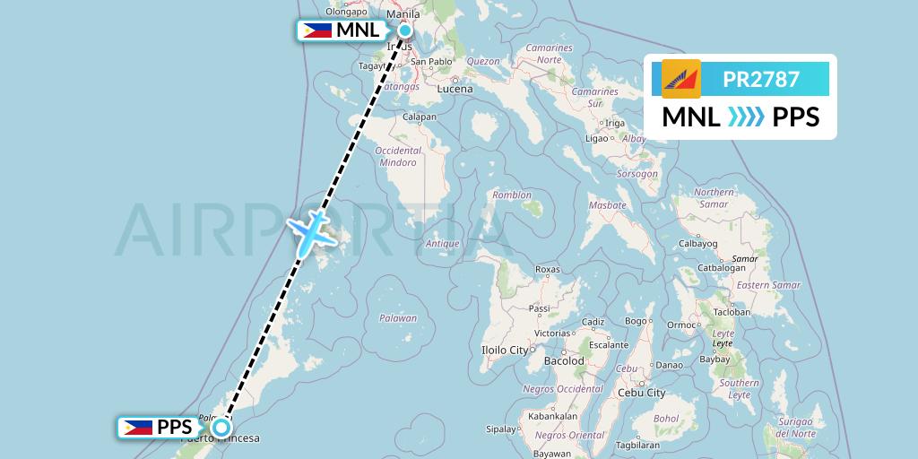 PR2787 Flight Status Philippine Airlines: Manila to Puerto Princesa ...