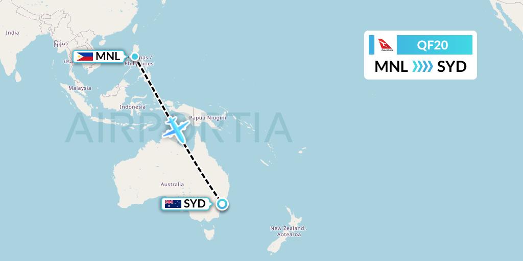 QF20 Flight Status Qantas: Manila to Sydney (QFA20)