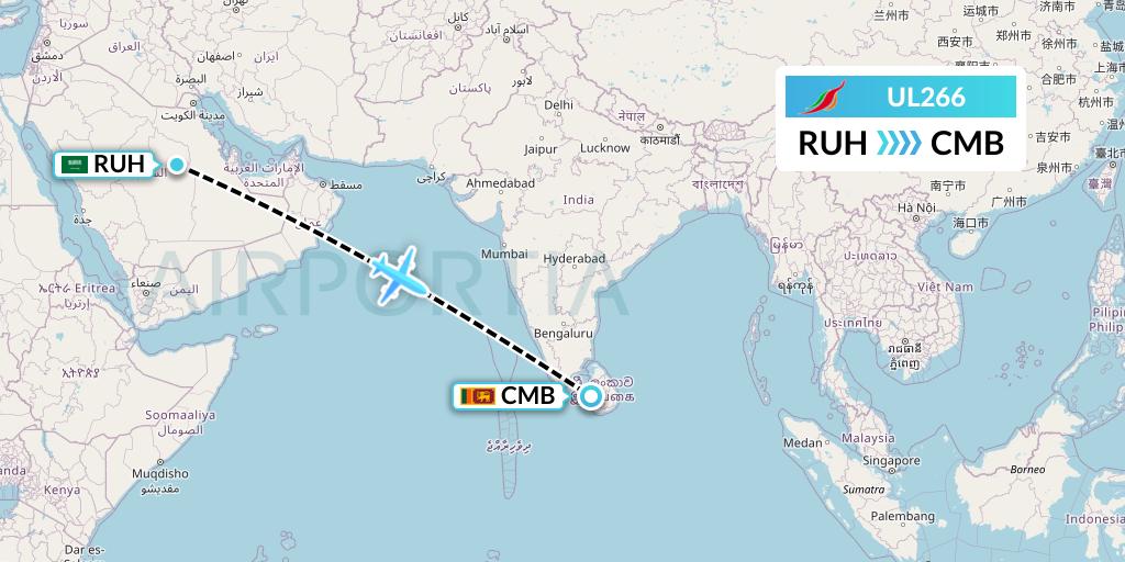 UL266 Flight Status SriLankan Airlines: Riyadh to Colombo (ALK266)