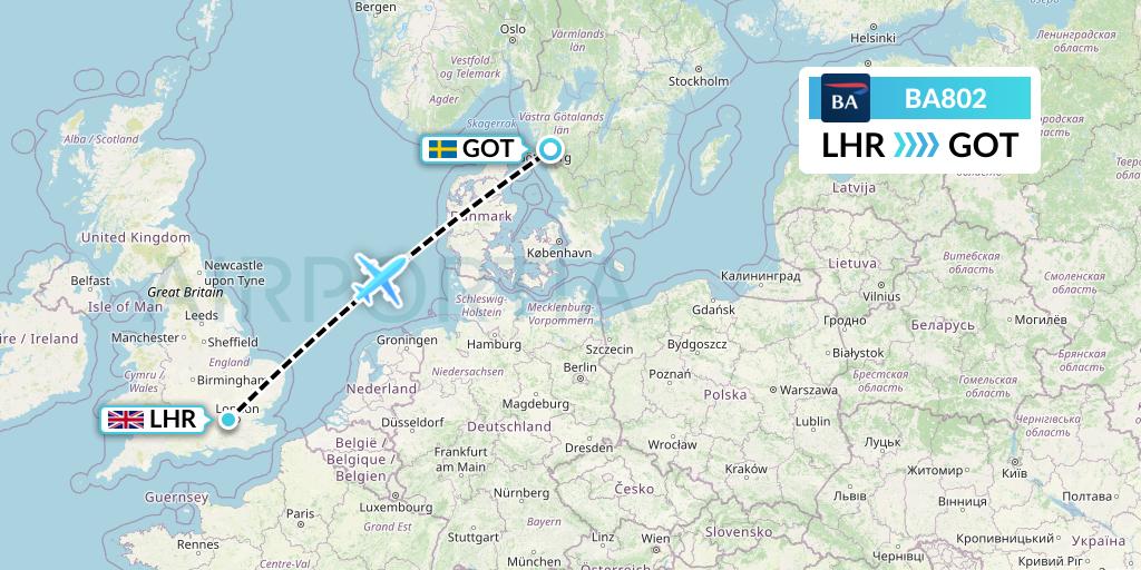 BA802 Flight Status British Airways: London to Gothenburg (BAW802)