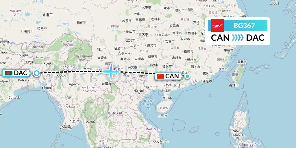 BG367 Flight Status Biman Bangladesh Airlines: Guangzhou to Dhaka (BBC367)