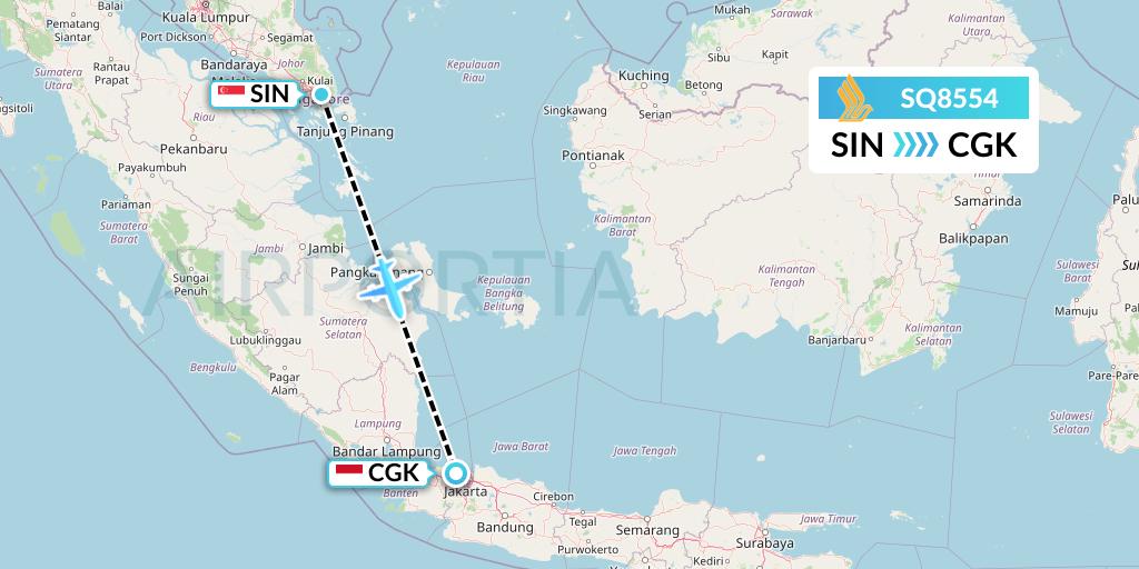 SQ8554 Flight Status Singapore Airlines: Singapore to Jakarta (SIA8554)