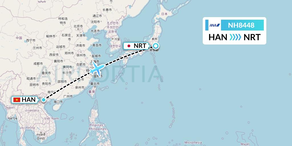 NH8448 Flight Status All Nippon Airways: Hanoi to Tokyo (ANA8448)