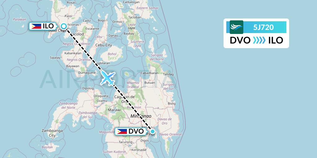 5J720 Flight Status CEBU Pacific Air: Davao City to Iloilo (CEB720)