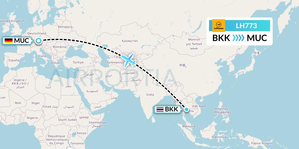 LH773 Flight Status Lufthansa: Bangkok to Munich (DLH773)