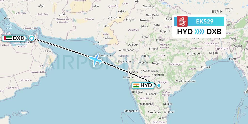 EK529 Flight Status Emirates: Hyderabad to Dubai (UAE529)