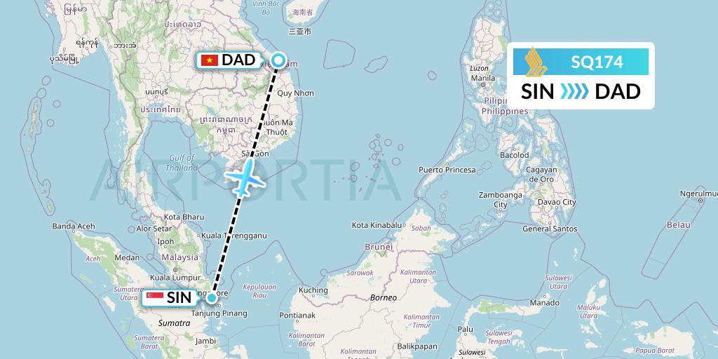 SQ174 Flight Status Singapore Airlines: Singapore to Da Nang (SIA174)