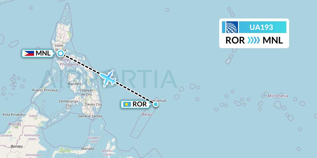 UA193 Flight Status United Airlines: Airai to Manila (UAL193)