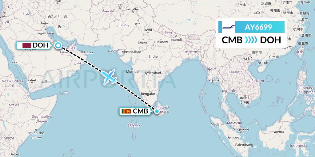 AY6699 Flight Status Finnair: Colombo to Doha (FIN6699)