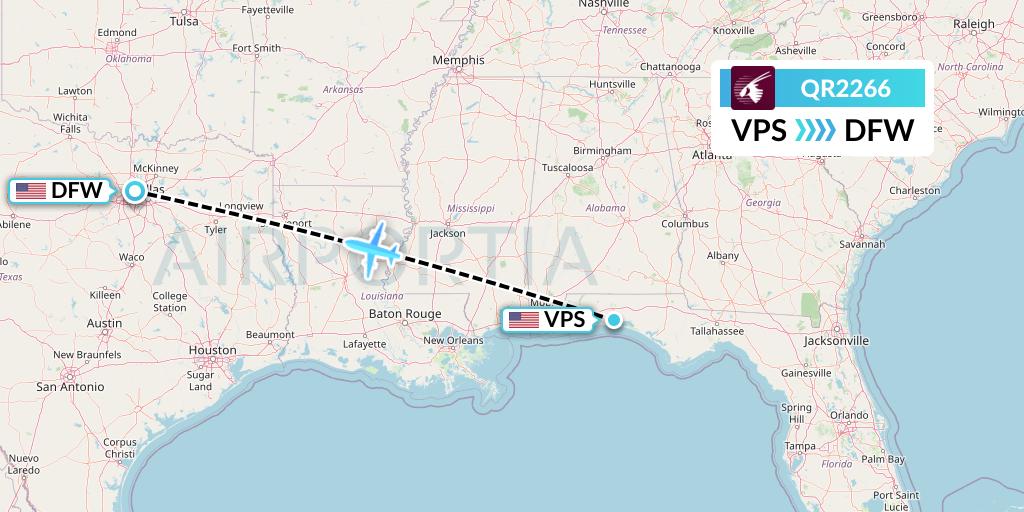 QR2266 Flight Status Qatar Airways: Valparaiso to Dallas (QTR2266)