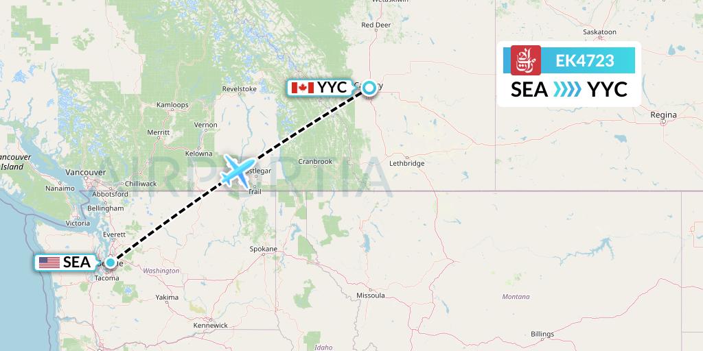 EK4723 Flight Status Emirates: Seattle to Calgary (UAE4723)