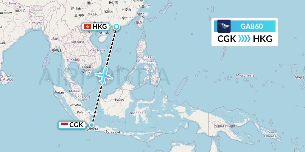 GA860 Flight Status Garuda Indonesia: Jakarta to Hong Kong (GIA860)