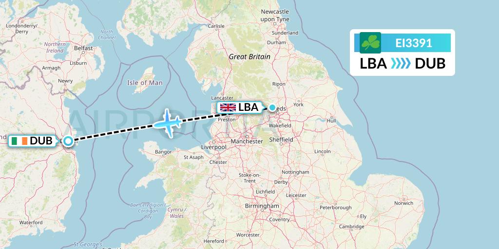 EI3391 Flight Status Aer Lingus: Leeds to Dublin (EIN3391)