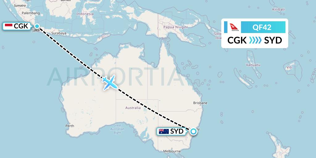 QF42 Flight Status Qantas: Jakarta to Sydney (QFA42)