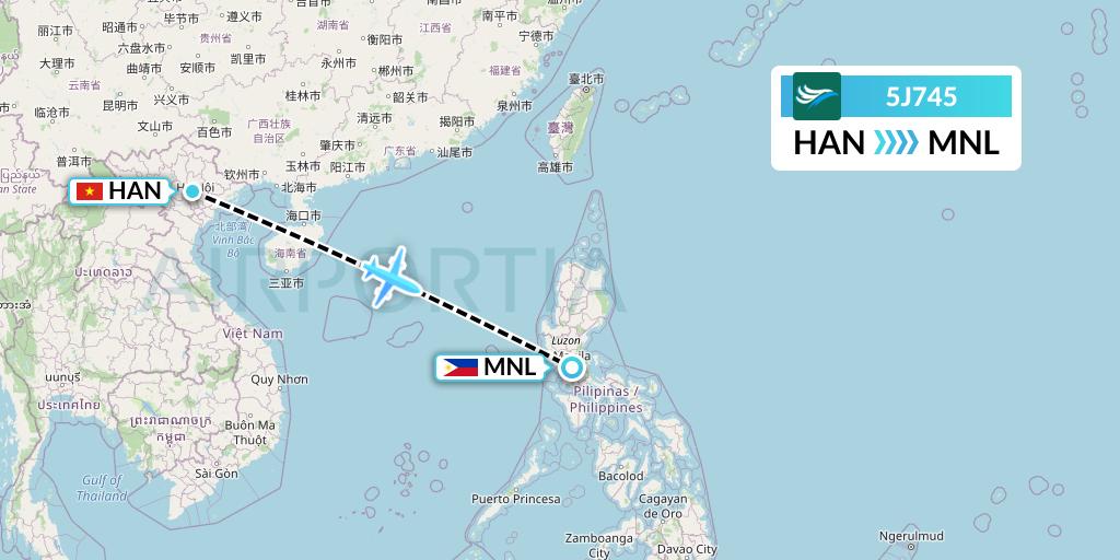 5J745 Flight Status CEBU Pacific Air: Hanoi to Manila (CEB745)