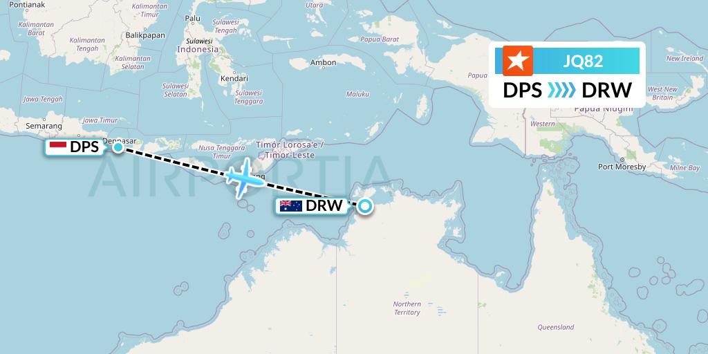 JQ82 Flight Status Jetstar Airways: Denpasar to Darwin (JST82)