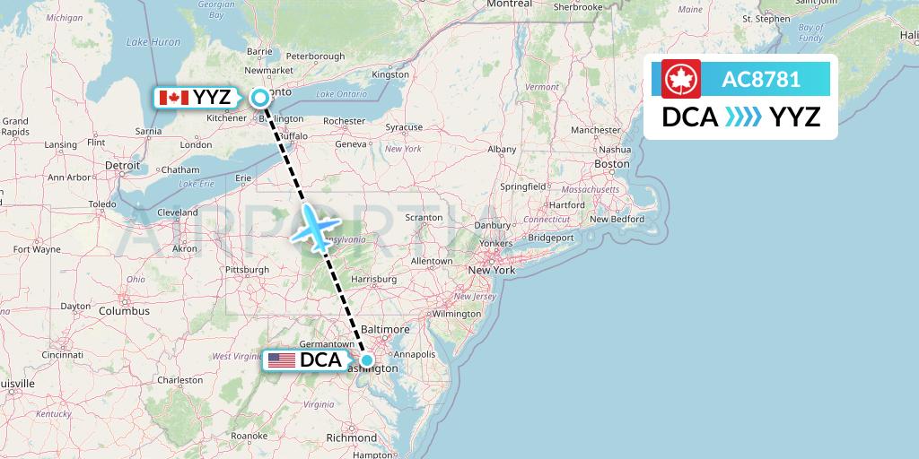 AC8781 Flight Status Air Canada: Washington to Toronto (ACA8781)
