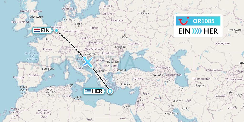 OR1085 Flight Status TUI fly Netherlands: Eindhoven to Heraklion (TFL1085)