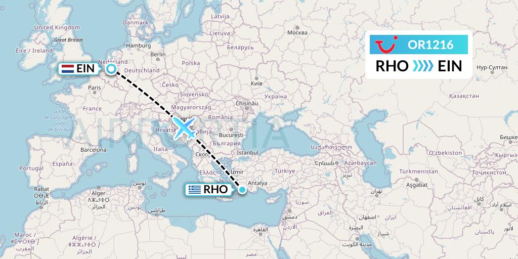 OR1216 Flight Status TUI fly Netherlands: Rhodes to Eindhoven (TFL1216)