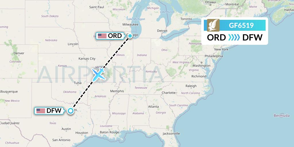 GF6519 Flight Status Gulf Air: Chicago to Dallas (GFA6519)