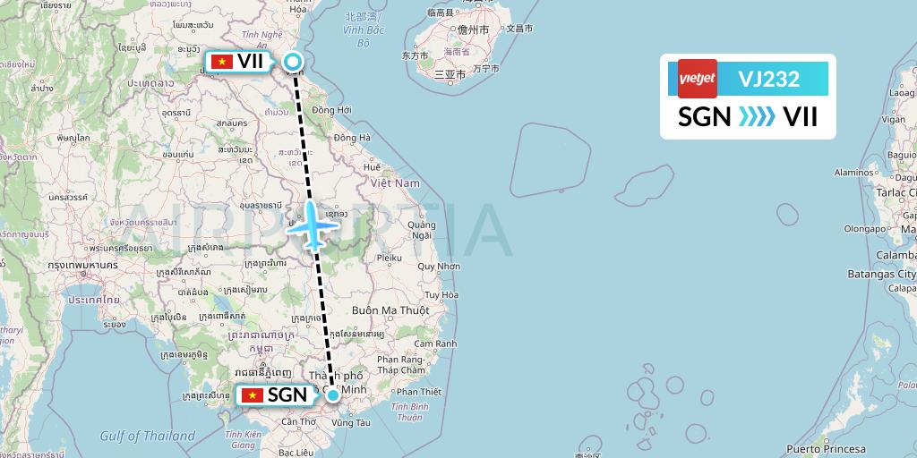 VJ232 Flight Status VietJet Air: Ho Chi Minh City to Vinh (VJC232)