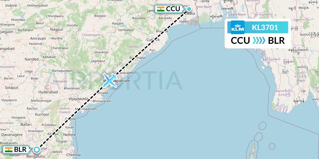 KL3701 Flight Status KLM: Kolkata to Bangalore (KLM3701)